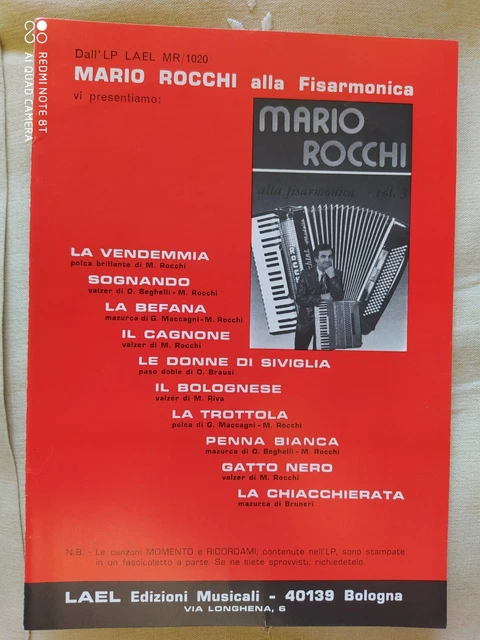 MARIO ROCCHI &MARIO Rocchi Alla Fisarmonica" - Fascicolo 10 Spartiti ...