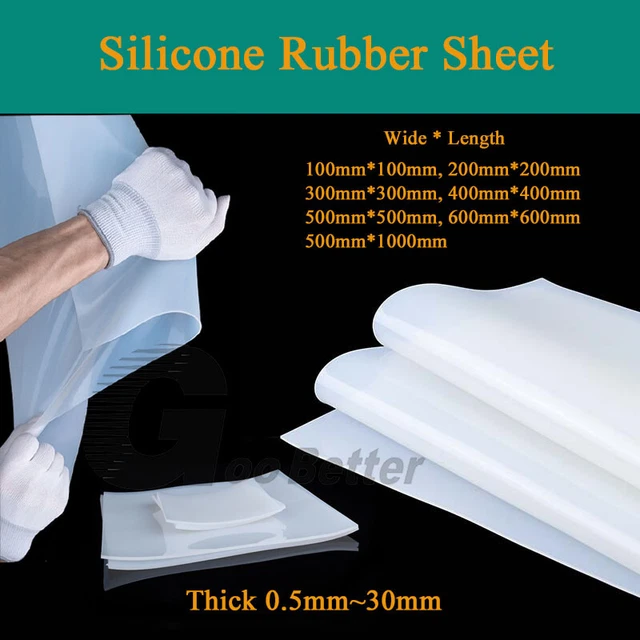 CLEAR SILICONE RUBBER Sheet Smooth Squares & Strips Thick 0.5mm~30mm ...