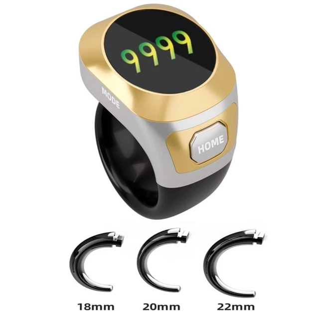 TASBIH COUNTER FOR Zikr Rings Smart Rechargeable with 4 Display Modes ...