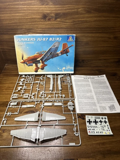 JUNKERS JU-87 B2/R2 Dive Bomber 1:72 Italeri 079 Model Kit Open Box $22 ...