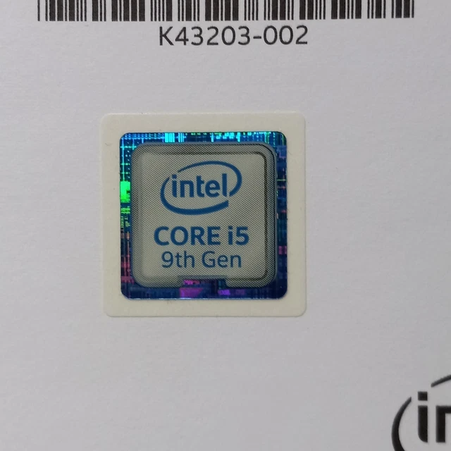 INTEL CORE I5 9th Gen Case Sticker Badge Decal Logo Emblem OEM for PC ...