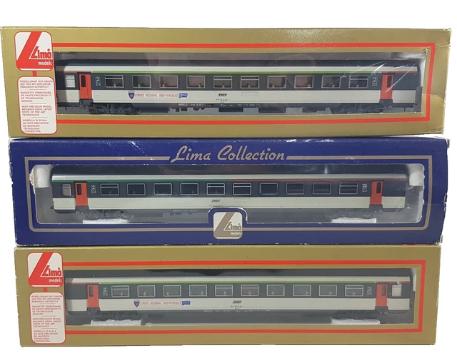 LIMA 309147, 309234, HO - SNCF, CoRAIL, B5rtux, BAR CAR, & 2x B11tu COACH SET £84.00 - PicClick UK