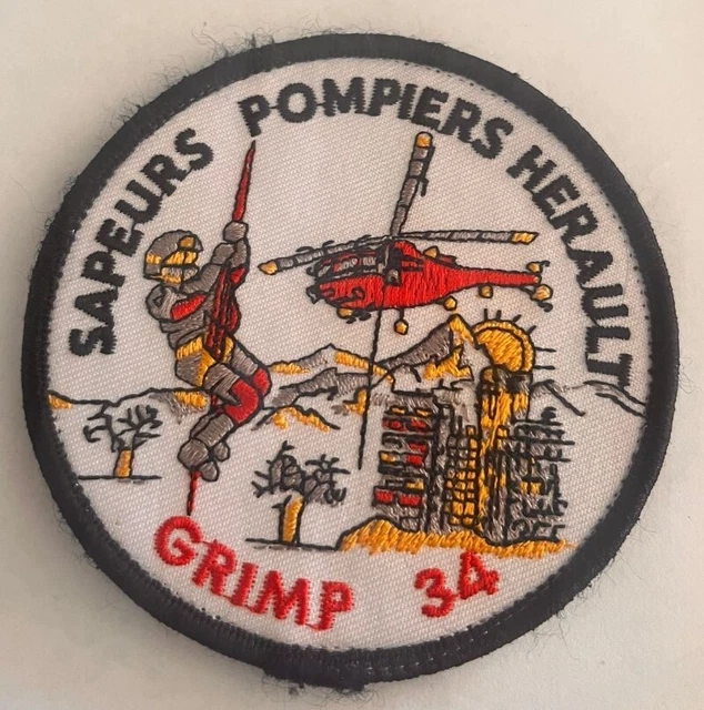 ECUSSON SAPEURS Pompiers: Grimp 34 Herault A Ncien Modele Alouette. Iii ...