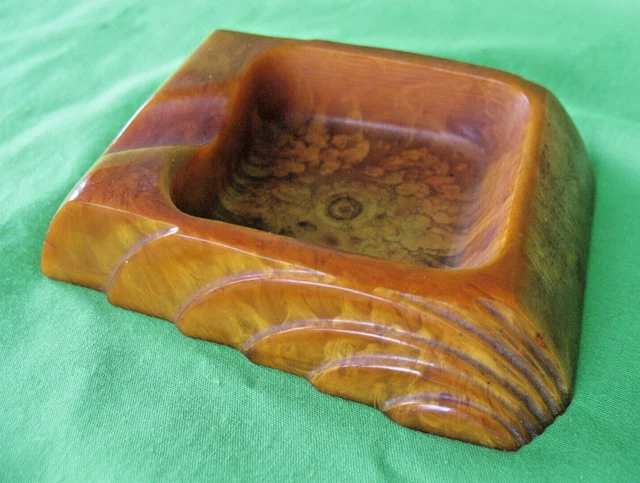 RARE CARVACRAFT ART Deco Period Amber Phenolic Bakelite Desk set ...