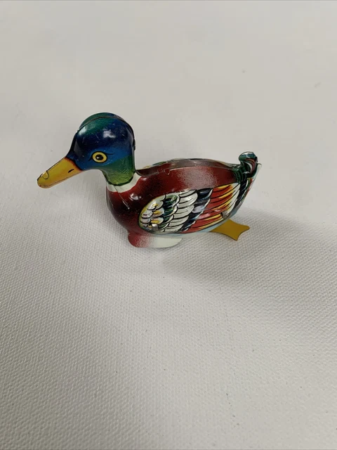 VINTAGE ANTIQUE TIN Metal Friction Mallard Duck Us Germany DRGM 1960’s ...