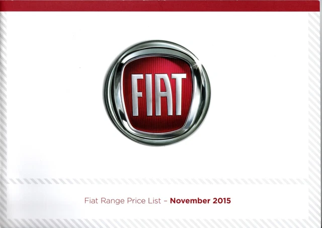 FIAT RANGE PRICE List includes Specifications and Options November 2015 ...