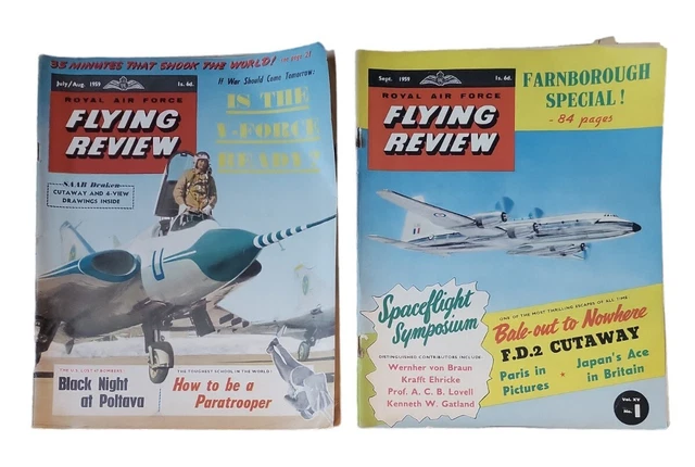 FLYING REVIEW MAGAZINE Double, Vintage 1959 Issues, Illustrated, Pre ...