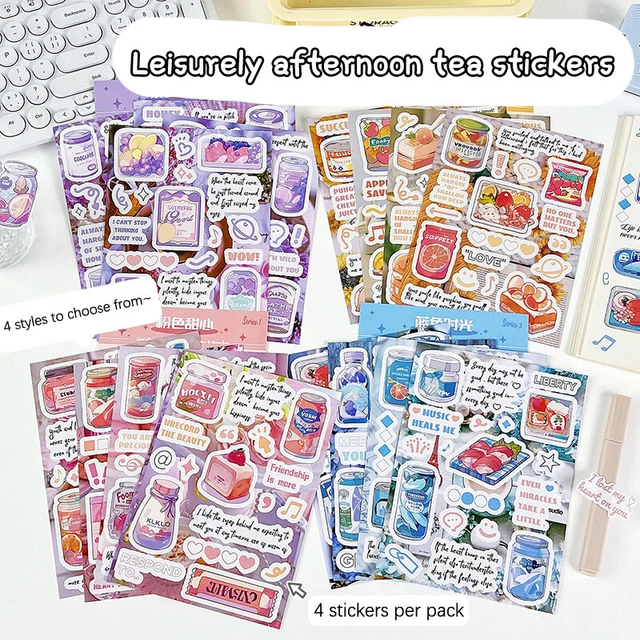 4 SHEETS/SET DAILY Life Theme INS Labels Stickers Diy Decorative ...
