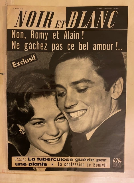 ROMY SCHNEIDER ALAIN Delon Noir Et Blanc 1962 EUR 15,00 - PicClick FR