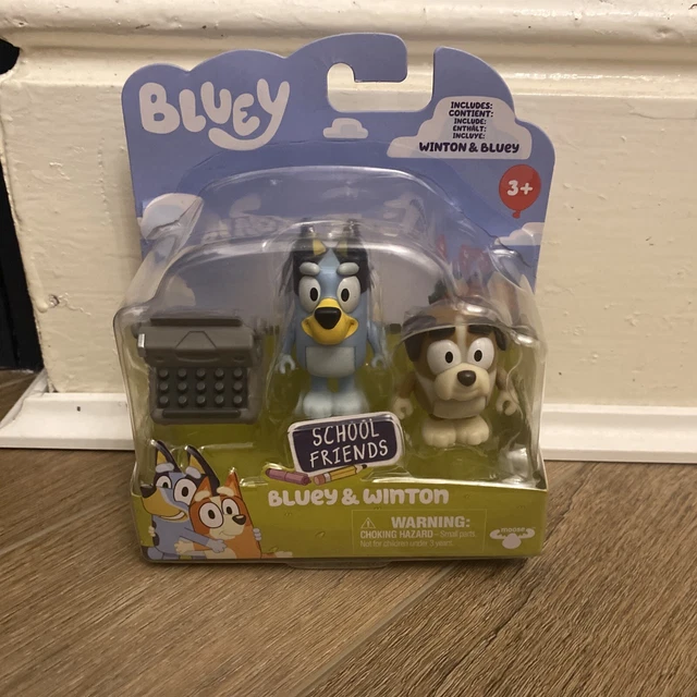 BLUEY SCHOOL FRIENDS Bluey & Winton Figures 2 Pack Brand New £9.99 ...