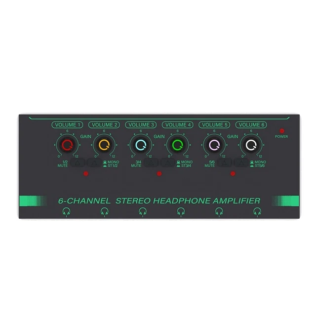 AMPLIFICATEUR DE CASQUE StéRéO 6 Canaux RéPartiteur D'ÉCouteurs ...