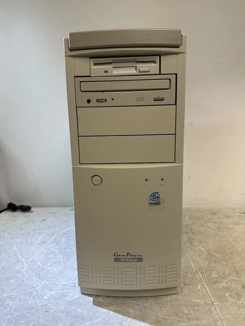 VINTAGE BEIGE TRIGEM Pentium Windows 98 Computer Serial Parallel Floppy ...
