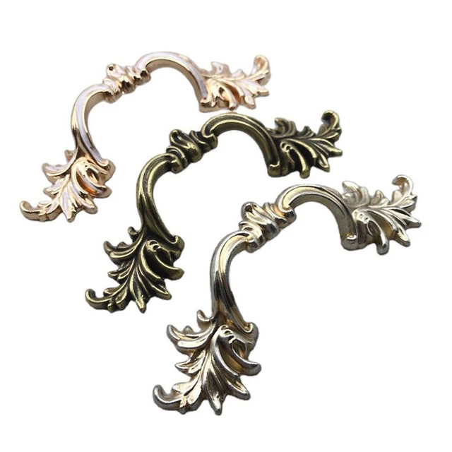 BRONZE LEAVES STRIPED Carved Door Handle Wardrobe Drawer Knobs Cabinet Pulls EUR 10,75 - PicClick FR
