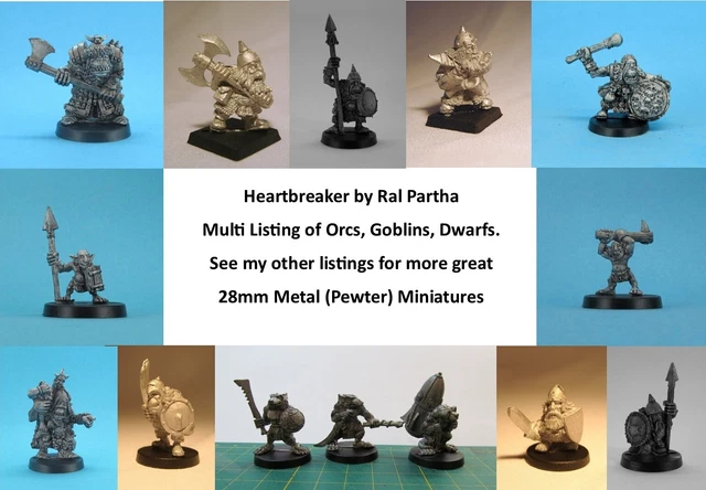HEARTBREAKER METAL MINIATURES by Ral Partha Multi Listing Dwarfs Orcs ...