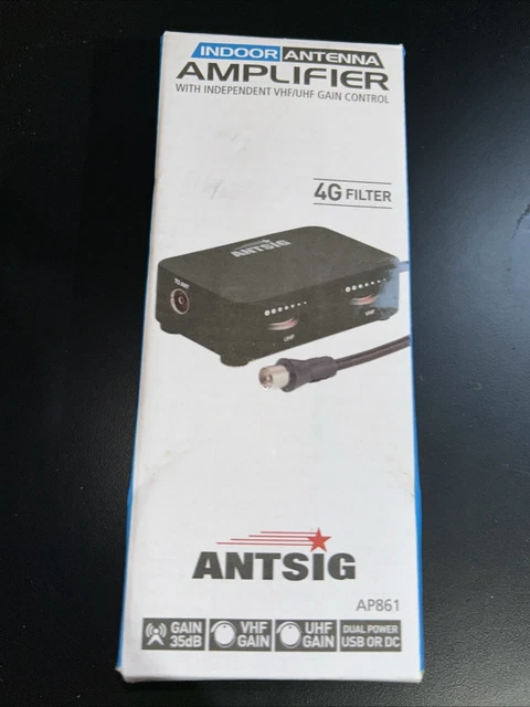 ANTSIG INDOOR ANTENNA Amplifier With Separate VHF/UHF Gain Control $14. ...