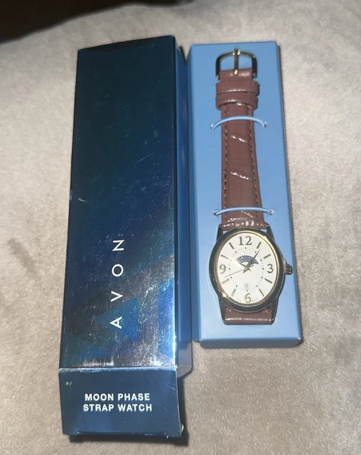 AVON MOON PHASE Ladies Strap Watch Brand New With Box $39.99 - PicClick