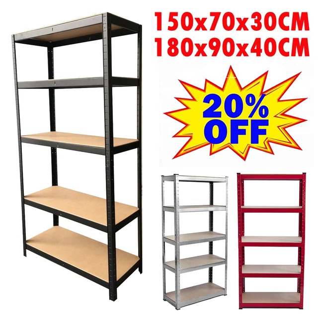 5 TIER RACKING Shelf Heavy Duty Garage Shelving Storage Shelves Unit ...