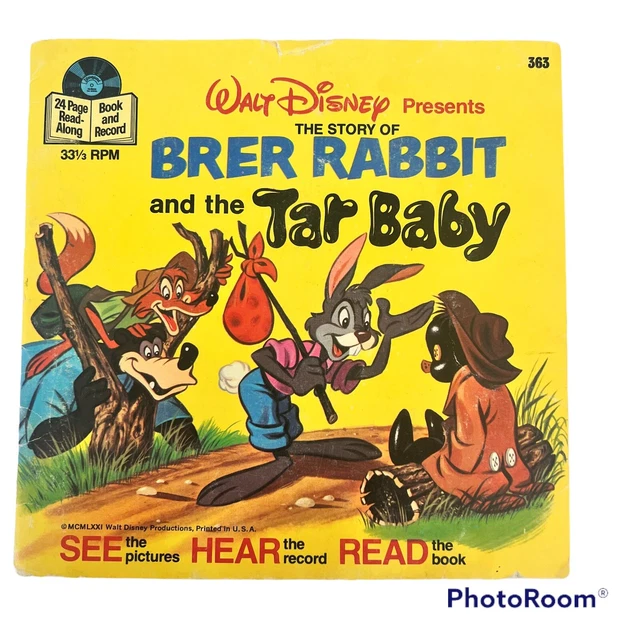 WALT DISNEY READ Along Book & Record, Brer Rabbit and the Tar Baby ...