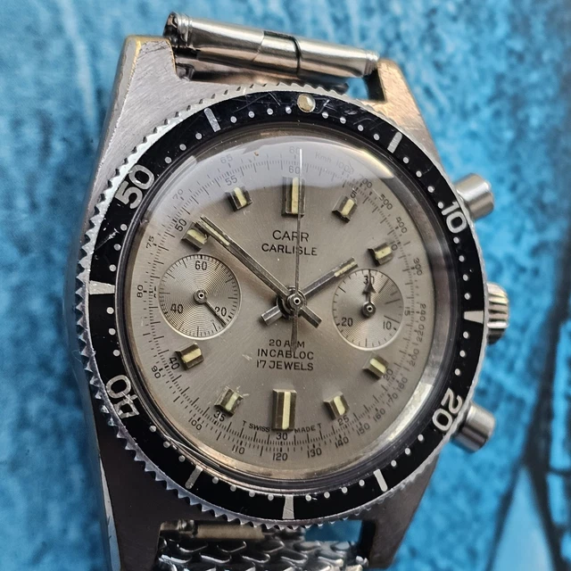 VINTAGE CARR CARLISLE Diver's Chronograph Hand-Winding Men's Watch ...