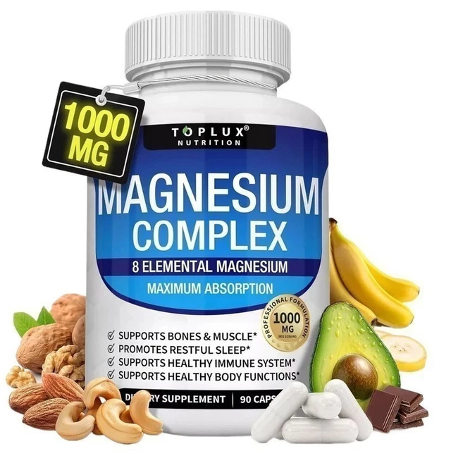 MAGNESIUM 8 IN 1 Complex 1000mg & Blood Sugar Blend Supplement Combo £7 ...