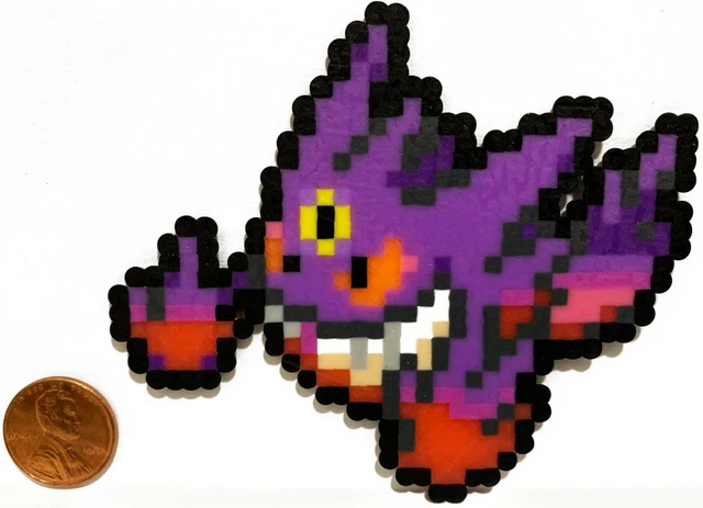 MEGA GENGAR POKEMON Mini Bead Sprite Perler Artkal Pixel Art Icon Retro ...