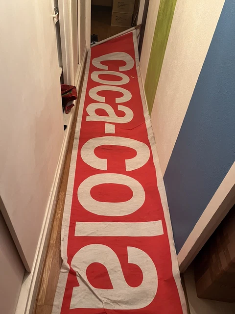AFFICHE BANDEROLE COCA COLA 3,7m X 0,80m banderole Bar Restaurant EUR ...