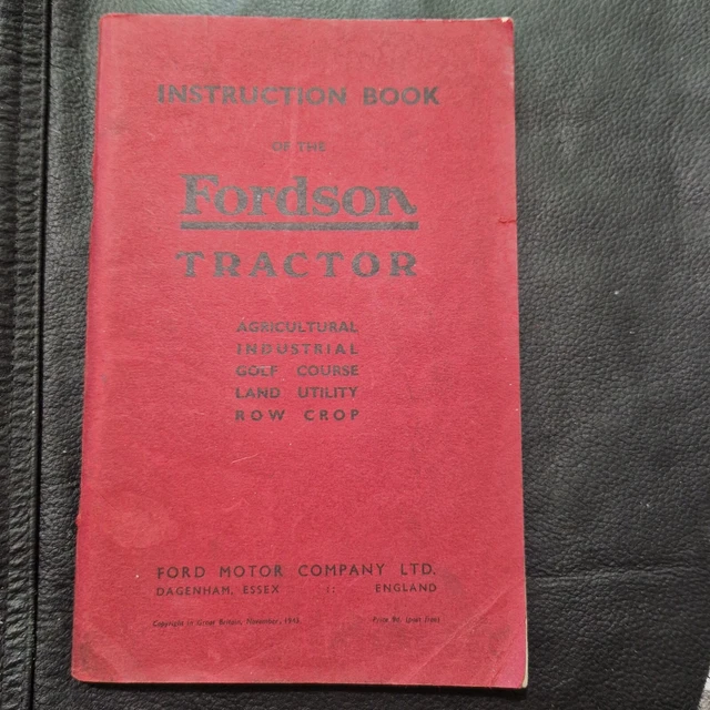FORDSON TRACTOR AGRICULTURAL Golf Course Row Crop + Original Handbook ...