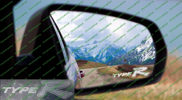 HONDA CIVIC TYPE R Ep3 Etch Glass / Frosted Wing Mirror Sticker x2 jdm ...