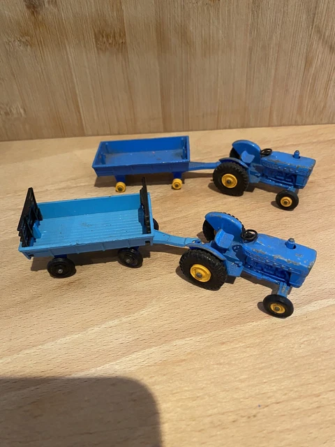 MATCHBOX - FORDSON Major tractors x2 with two farm trailers £8.52 ...