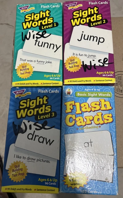 TREND® SKILL BUILDING Flash Cards, Sight Words Levels 1, 2, & 3 & Basic ...