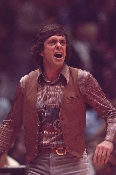 ABA CHAMPIONSHIP DENVER Nuggets coach Larry Brown on sidelines 1976 Old ...