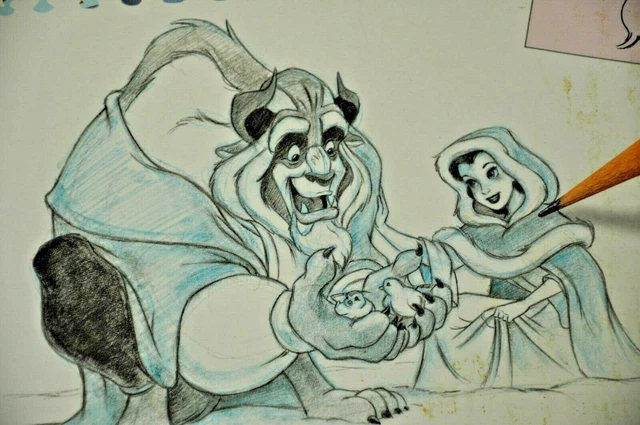 DISNEY'S HOW TO Draw Beauty and the Beast Softcover book Rare 1990’s £ ...