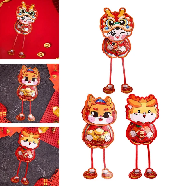 ENVELOPPES ROUGES DU nouvel an 2024 Dragon Hong Bao, pour anniversaire ...