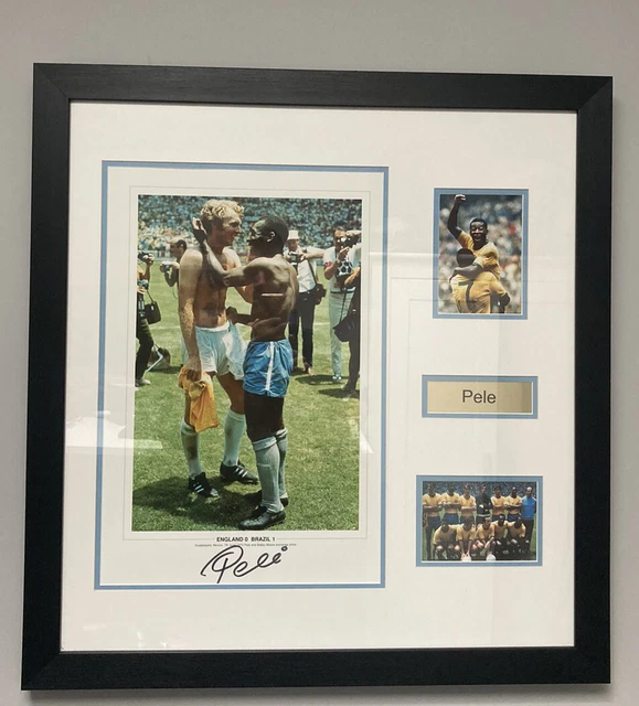 SIGNED PELE AND Bobby Moore Picture Brazil v England 7th June 1970 ...