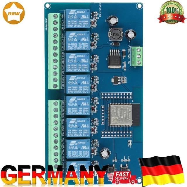 ESP32 ESP32-WROOM DEVELOPMENT Boards 1/2/8 Channel Secondary Development Board EUR 21,71 ...