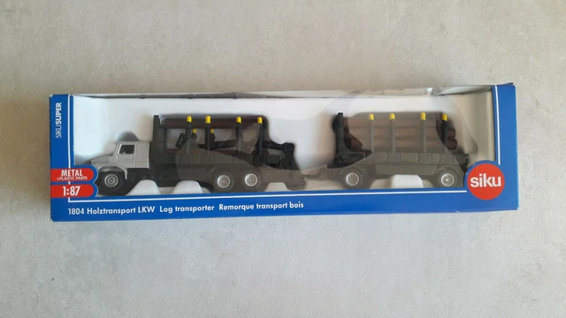 SIKU 1804 CAMION Mercedes Remorque Transport Bois Grumier 1/87 Neuf En ...