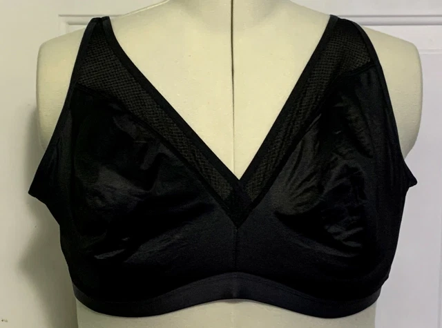CATHERINES SIMPLY COOL No Wire Bra Full Coverage Mesh Black Plus Size ...