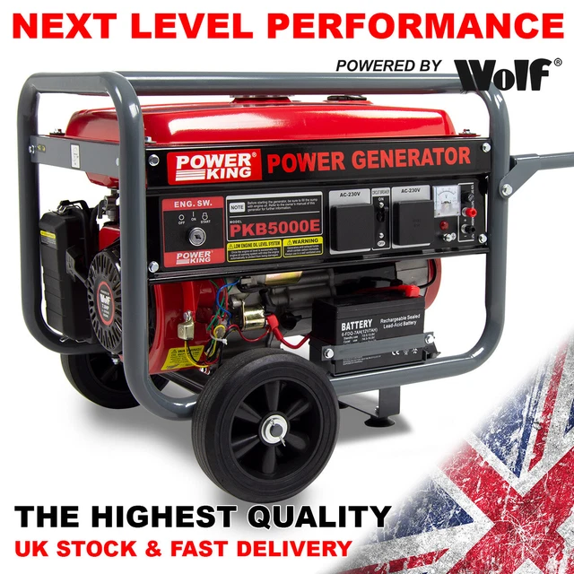 ELECTRIC PETROL GENERATOR PowerKing Portable PKB5000ES 3200w 4KVA with ...