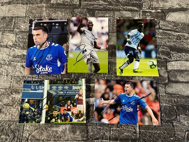 SIGNED EVERTON PHOTOS Current Players Job Lot x5 with COA 2 £10.00 ...
