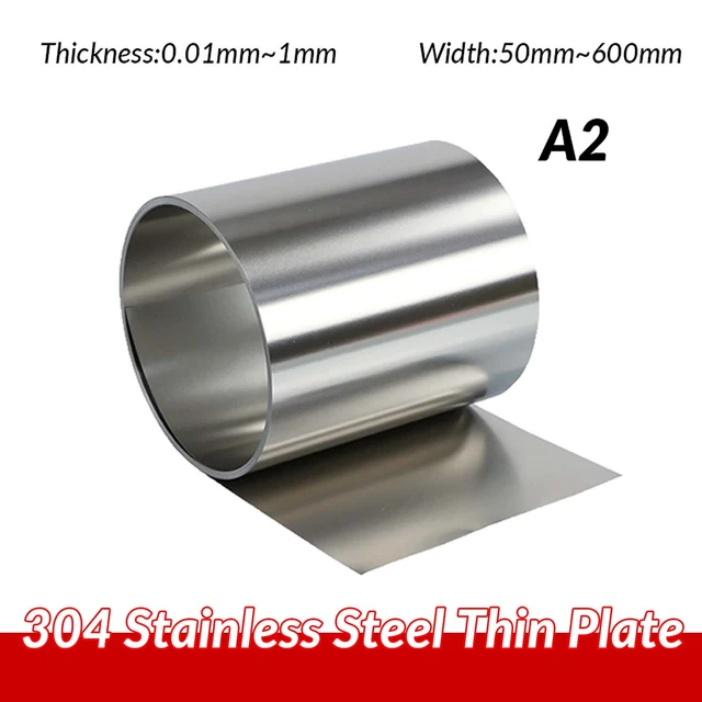 A2 STAINLESS STEEL Thin Plate Band Foil Sheet Thick 0.01mm-1mm Metal ...