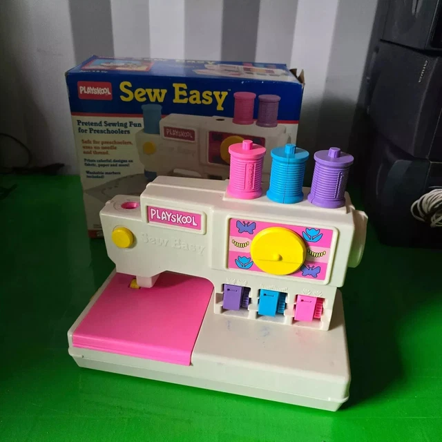 PLAYSKOOL PLAYSET SEWING Machine Sew Easy Drawing Vintage 1989 Craft ...