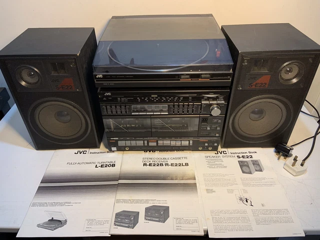 JVC E22L HI-FI System Record/Turntable E20B & Speakers S-E22 Couple ...