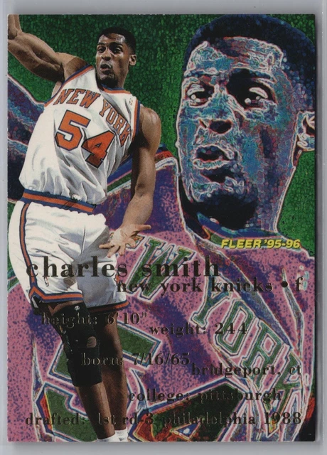 1995-96 FLEER NEW York Knicks carte basketball #124 Charles Smith EUR 1 ...