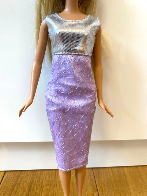 BARBIE & SIMBA Fashion Doll Clothing - Silver Metallic & Lilac Colour ...