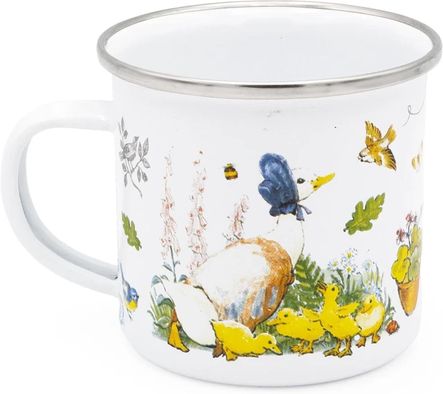 PETER RABBIT JEMIMA Puddle-Duck Enamel Mug by Robert Frederick, White £ ...