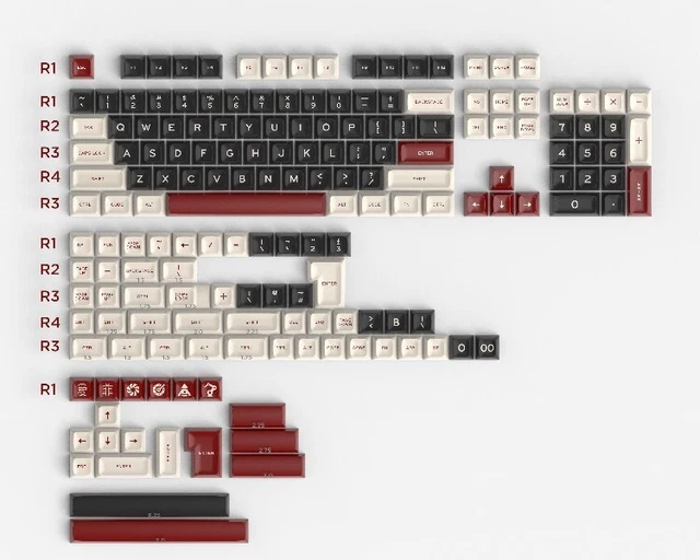 172 KEYS DOUBLE Shot SA Profile Keycap Set For Mechanical Keyboards EUR ...