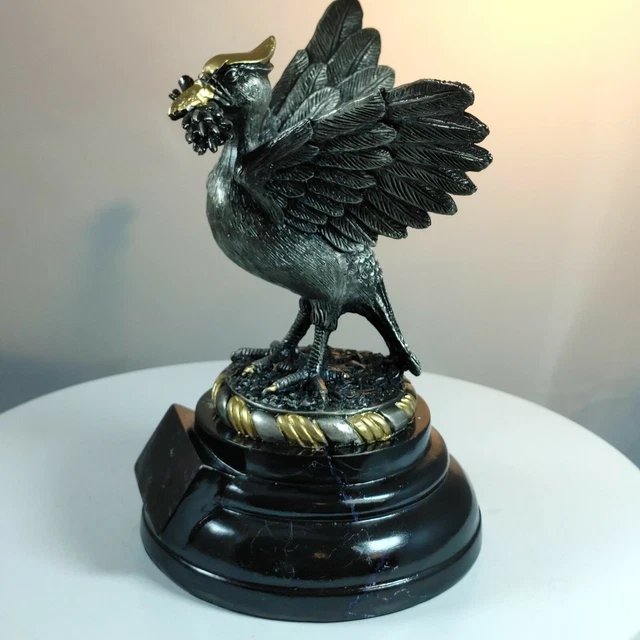 VINTAGE LIVERBIRD PEWTER Statue on Heavy Base Hand Painted (Liverpool ...