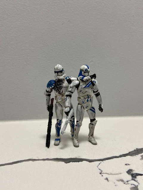 STAR WARS CLONE Trooper "3.75 Custom Blue Lieutenants" Hasbro Figures ...