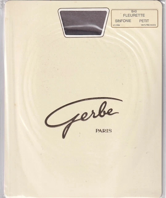 BAS GERBE FLEURETTE 15 deniers Noir ou Sinfonie. Tailles S-M. Vintage ...