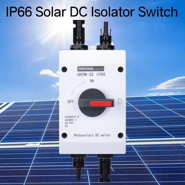 DC TRENNSCHALTER SOLAR PV Umschalter Ausschalter Freischalter 4-polig ...